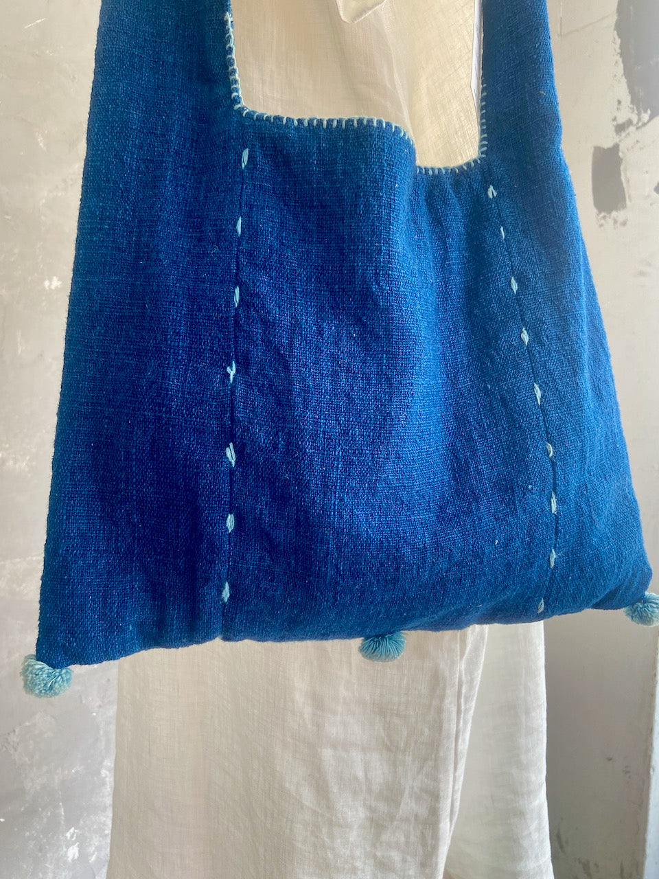 Handwoven Indigo Dyed Monk Bag l You Living | You Living 悠生活